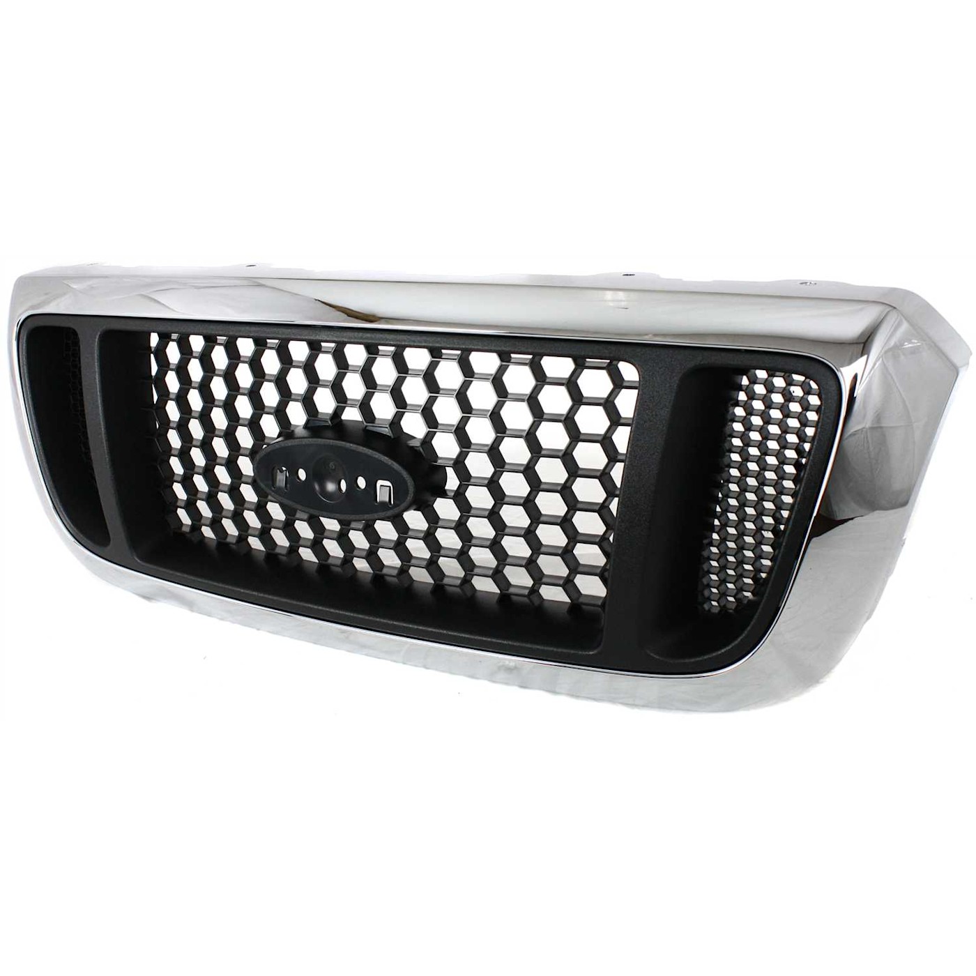 Grille For 2004-2005 Ford Ranger Chrome Shell w/ Silver Insert Plastic ...
