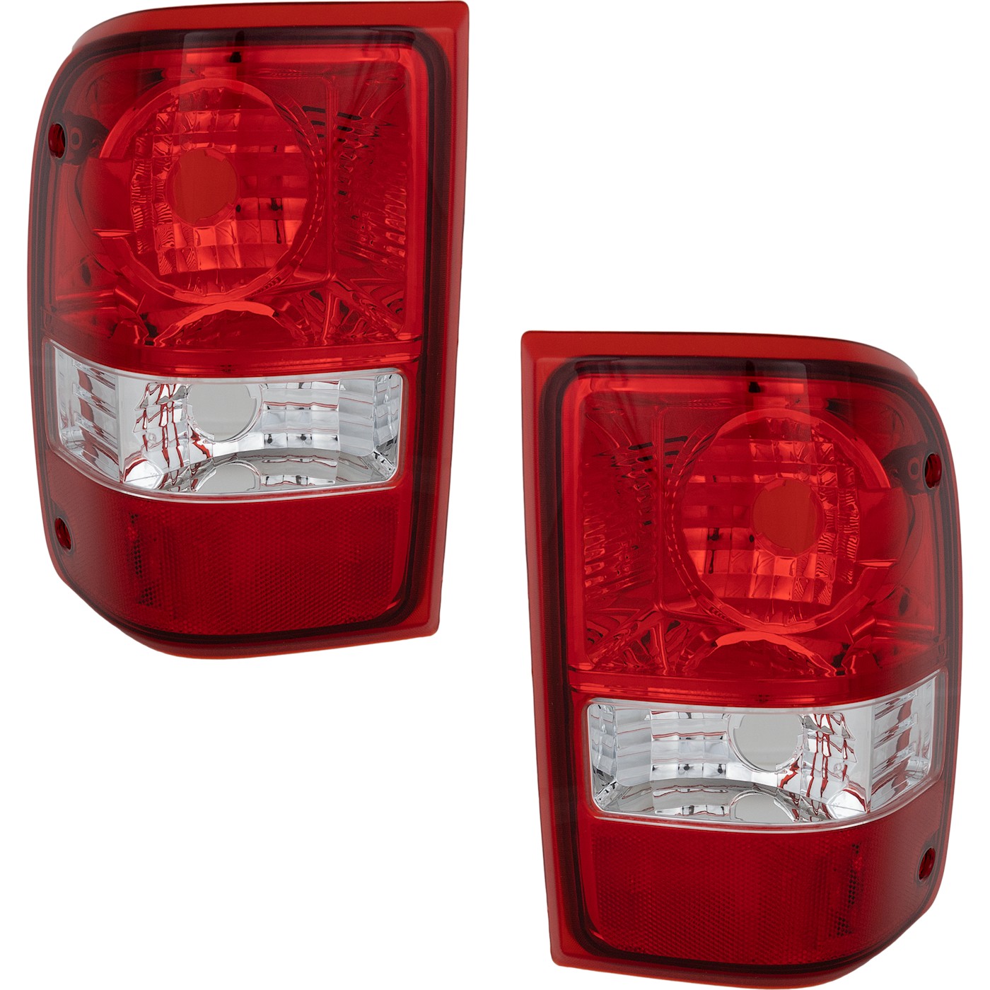 2006-2011 Ford Ranger Red Clear Tail Lights Replacement Lamps Left and ...