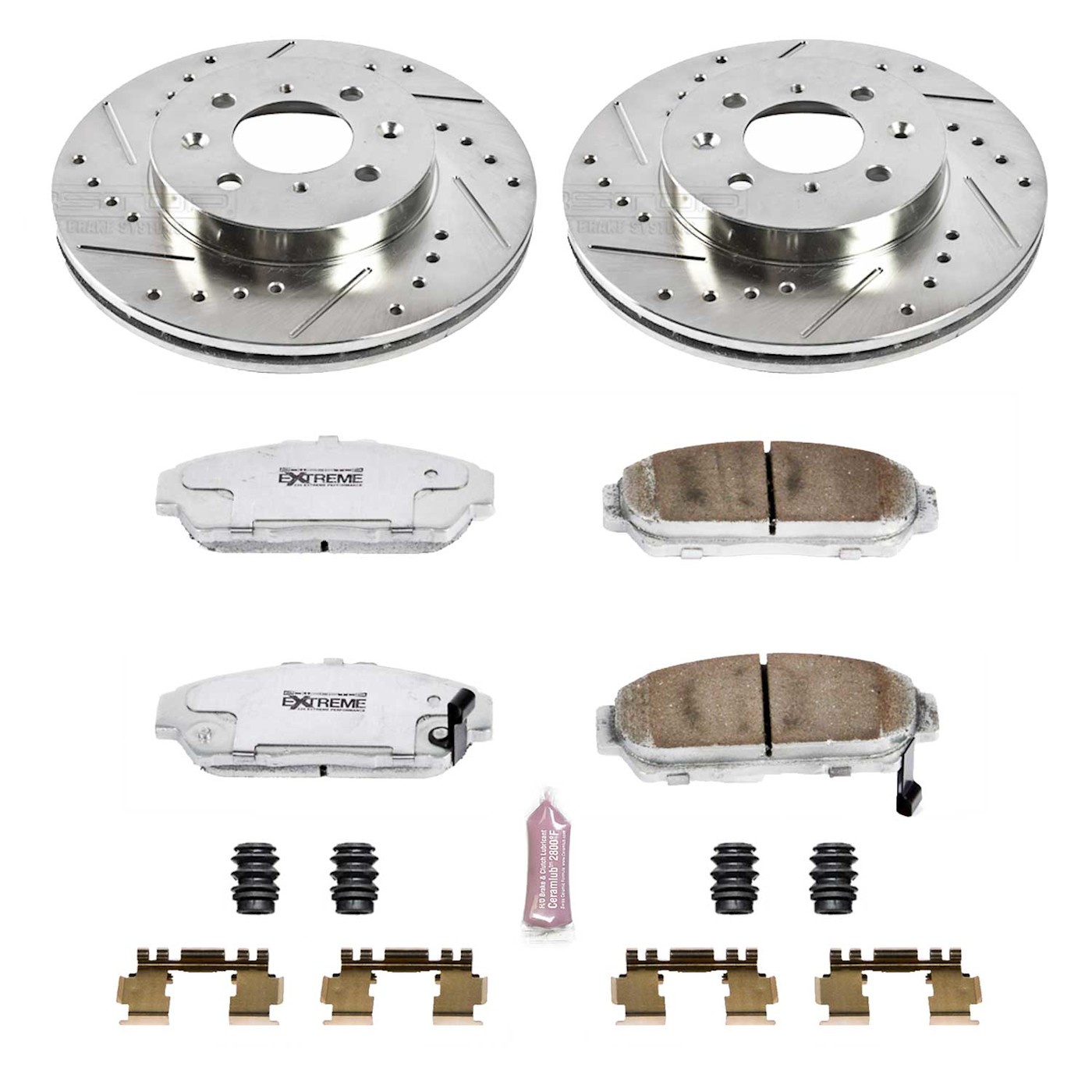 Powerstop K692-26 2-Wheel Set Brake Disc and Pad Kits Front Coupe for ...